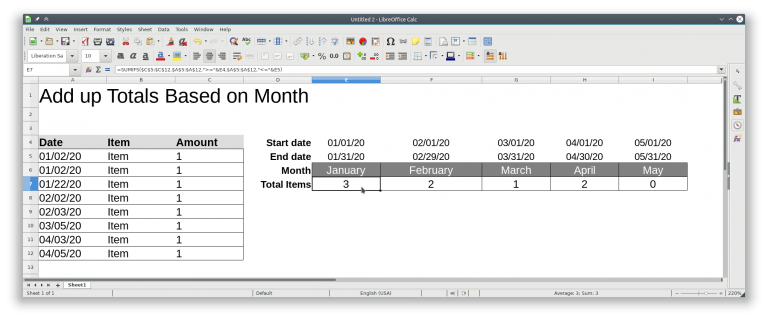 How to sum a total from a date Range – LibreCalc | Incredigeek