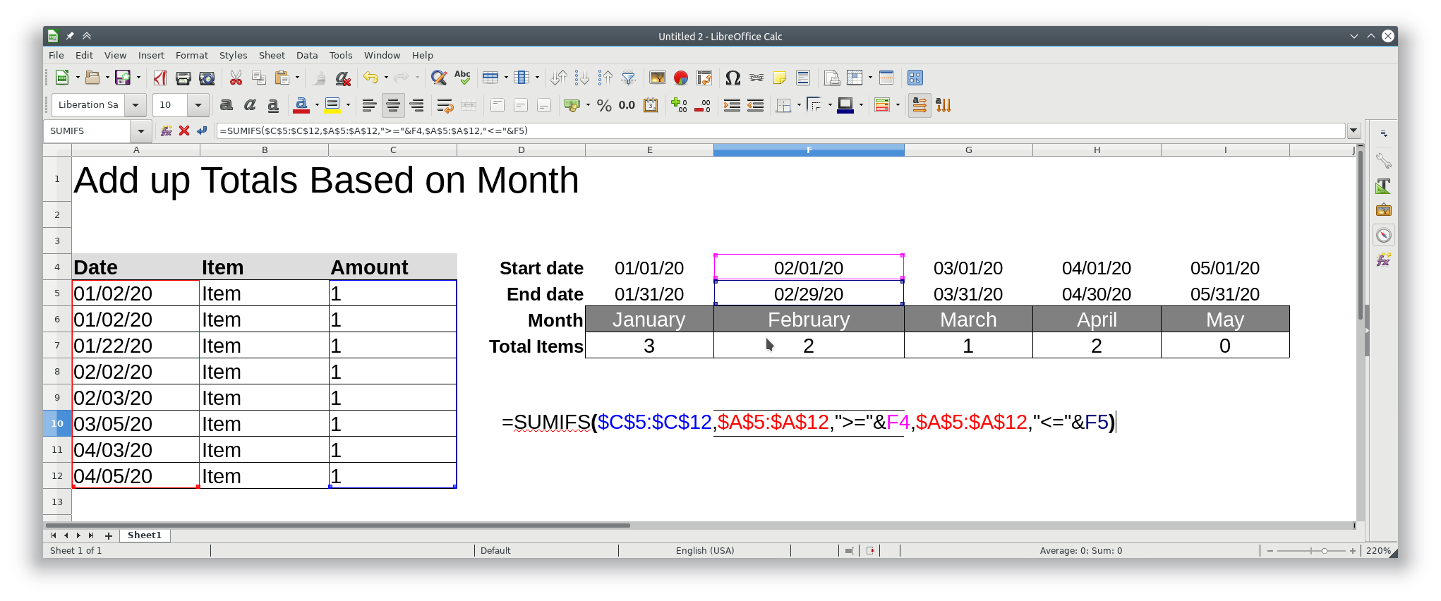 How To Sum A Total From A Date Range LibreCalc Incredigeek
