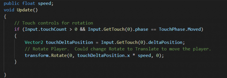 Unity Rotate Player By Dragging Finger On Screen Incredigeek